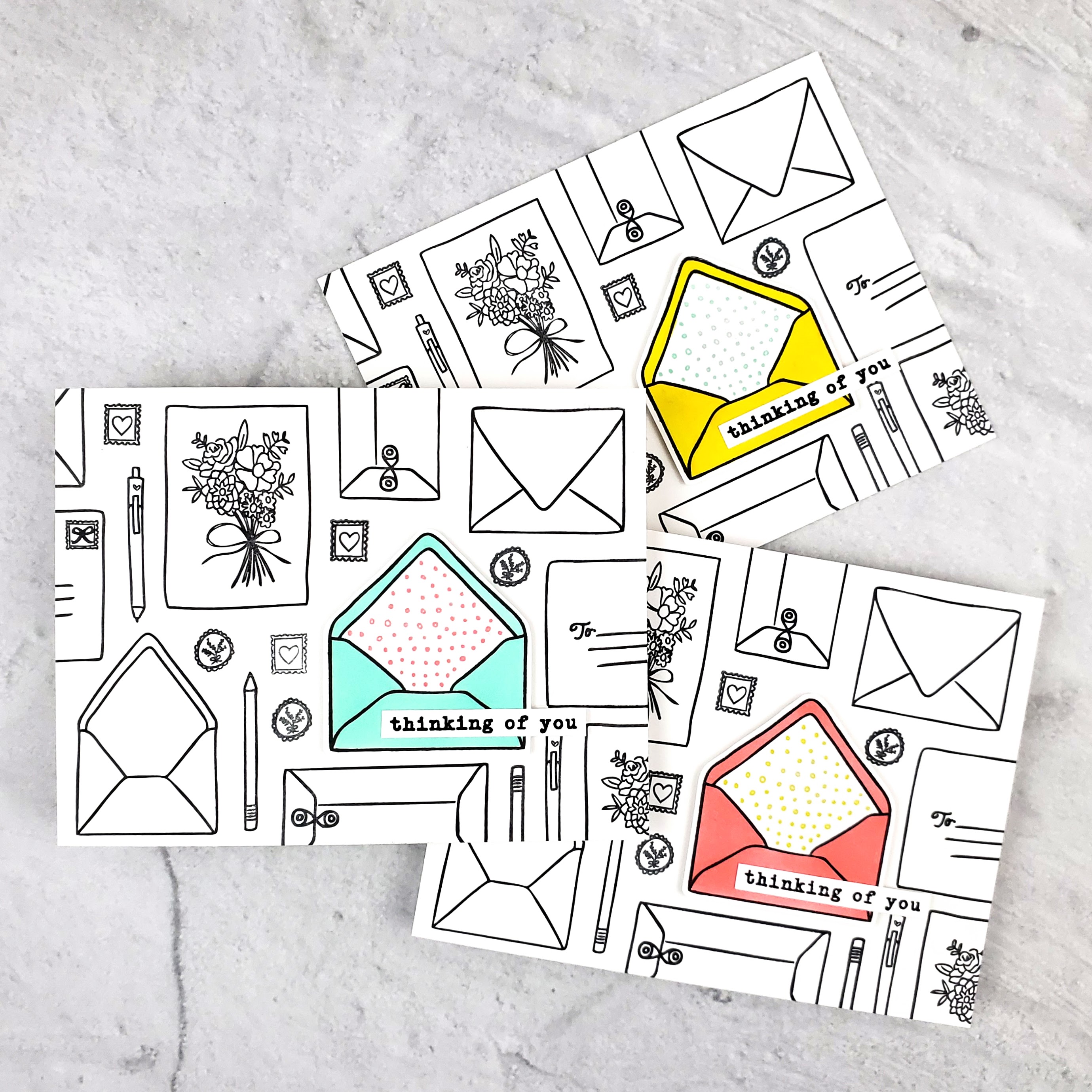 Thinking Of You | Easy Note Cards For Mass Production – SkyPaperScissors